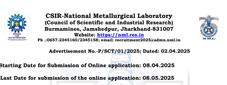 CSIR-National Metallurgical Laboratory (CSIR-NML), Jamshedpur ...